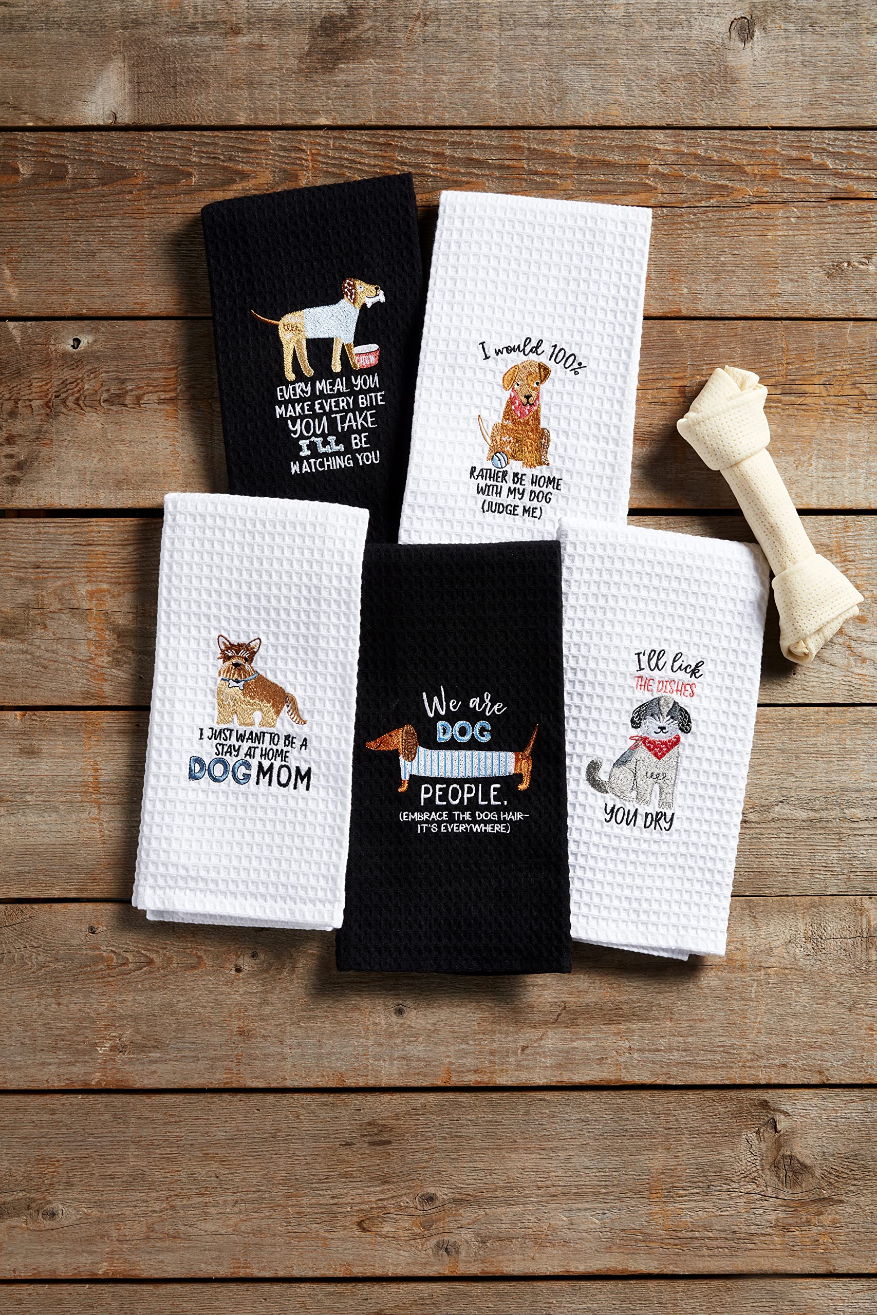 Mud Pie Pet Embroidered Towel, Every Meal, 8" x 12.5"