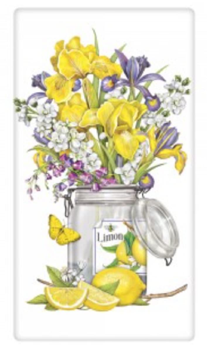 Mary Lake Thompson BT193 Iris Lemon Jar Bagged Flour Sack Towel 30 Inches Square