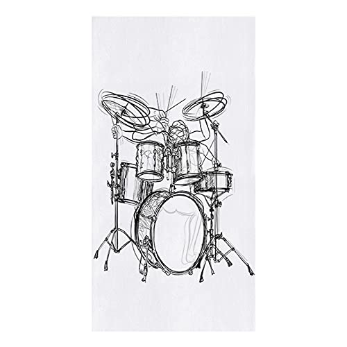 Big buy store Drummer Musical Rock Music Kitchen Dish Towels, Soft Lightweight Microfiber Absorbent Hand Towel Tea Towel for Kitchen Bathroom 18x28in