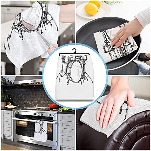 Big buy store Drummer Musical Rock Music Kitchen Dish Towels, Soft Lightweight Microfiber Absorbent Hand Towel Tea Towel for Kitchen Bathroom 18x28in