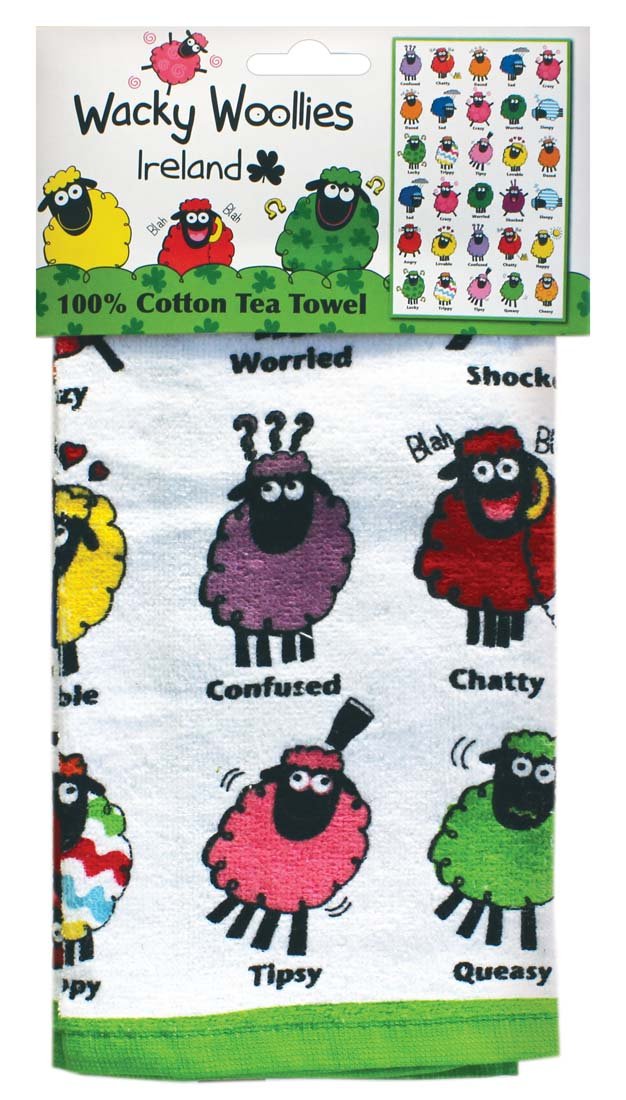 Dublin Gift Wacky Woollies Single Tea Towel