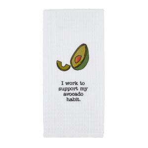 mud pie circa kitchen waffle weave towel, avocado, 26" x 16.5"