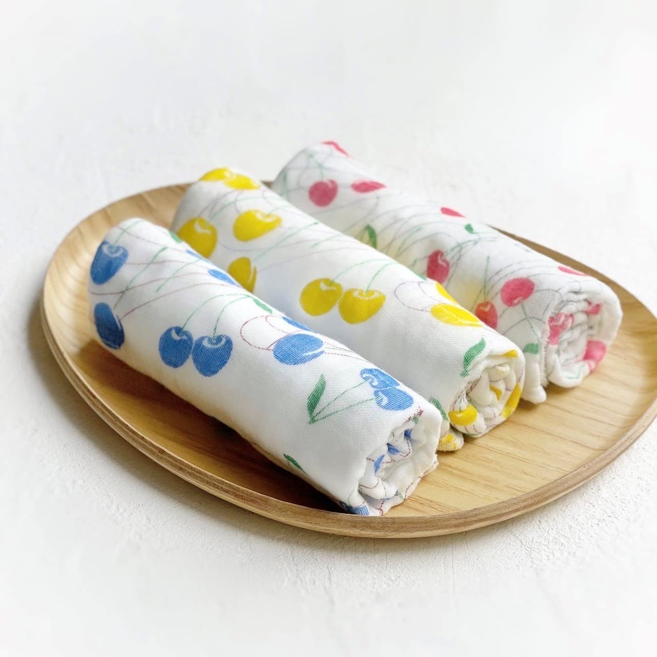 Shirayuki Japanese Kitchen Cloth KYO-YUZEN Cherry Music. Set of 3. Made Layered Fine Mesh Cloth. Dish Wipe, Table Wipe, Hand Wipe. Made in Japan (Cherry Music Set)