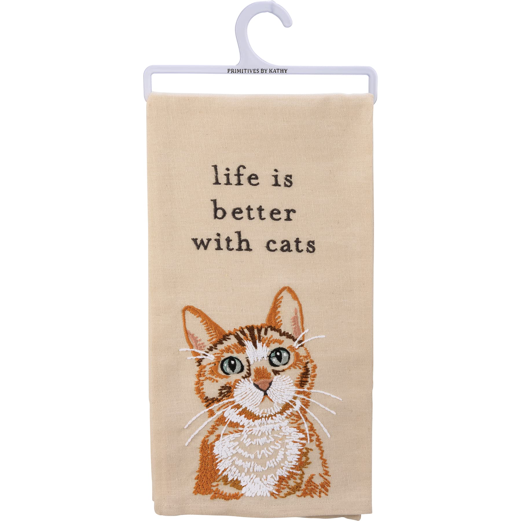 Primitives by Kathy 113046 Kitchen Towel Life is Better with Cats