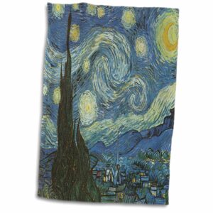 3d rose the starry night by vincent van gogh towel, 15" x 22", multicolor