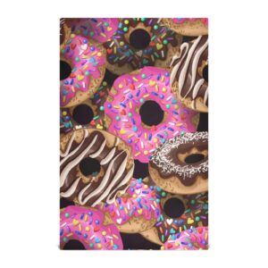 tarity yummy donuts kitchen towels set of 4 pack soft and absorbent dish towels 28x18 in large cleaning cloth hand towels with hanging loop polyester tea towels dish rags for drying dishes