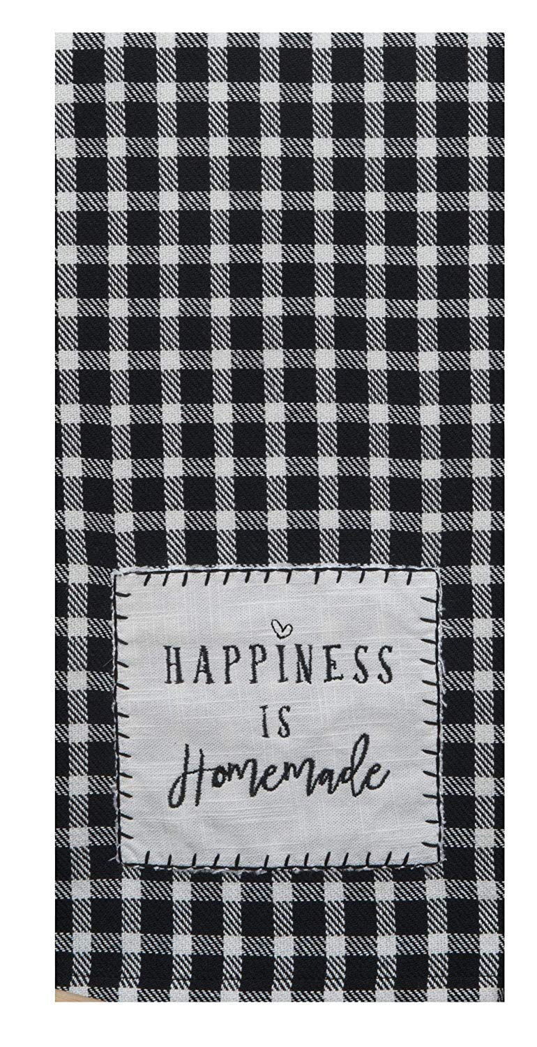 18TH STREET GIFTS Farmhouse Kitchen Towels - Buffalo Plaid Dish Towels - Black and White Buffalo Plaid Decor, Set of 4