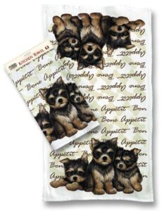 yorshire terrier yorkie puppies dog kitchen towel