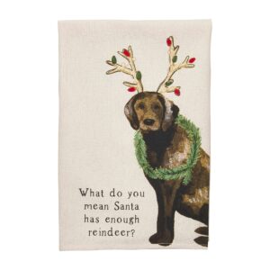 mud pie painted dog towel, reindeer, 26.00" x 16.00"