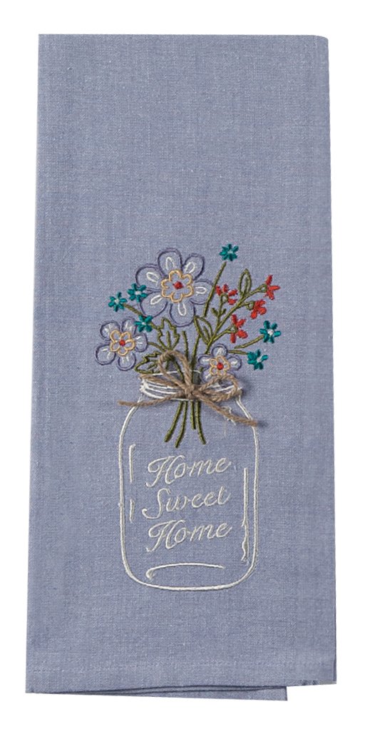 Kay Dee Designs Sweet Home Mason Jar Embroidered Tea Towel