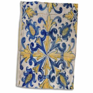 3d rose brazil state of bahia salvador. jesuit cathedral portuguese tiles. twl_187728_1 towel, 15" x 22"