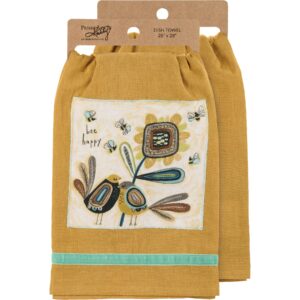 primitives by kathy bee happy decorative kitchen towel