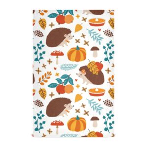 slhkpns autumn cute hedgehogs pumpkin kitchen dish towel set of 4,autumn floral plants thanksgiving 18x28in absorbent dishcloth reusable cleaning cloths for household use