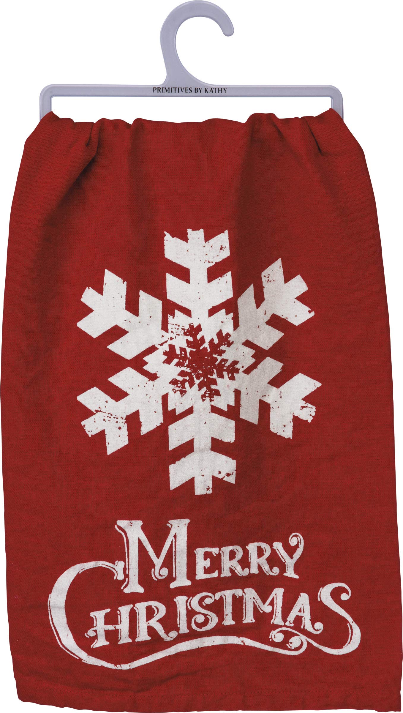 PBK Primitives by Kathy 2 Piece Bundle Red Christmas Kitchen Towels, Merry Christmas and Let It Snow