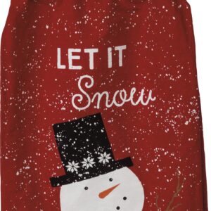 PBK Primitives by Kathy 2 Piece Bundle Red Christmas Kitchen Towels, Merry Christmas and Let It Snow