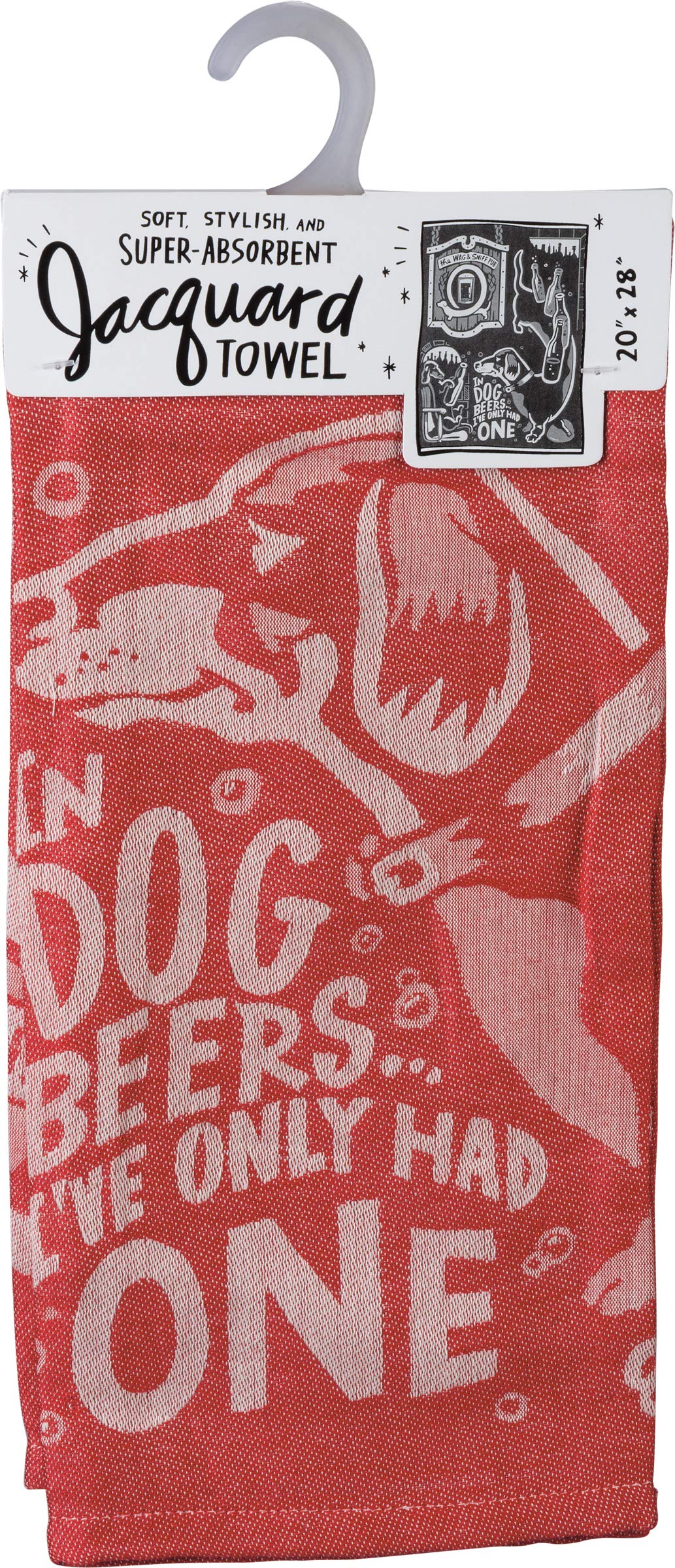 Primitives by Kathy Jacquard Dish Towel - in Dog Beers I've Only Had One