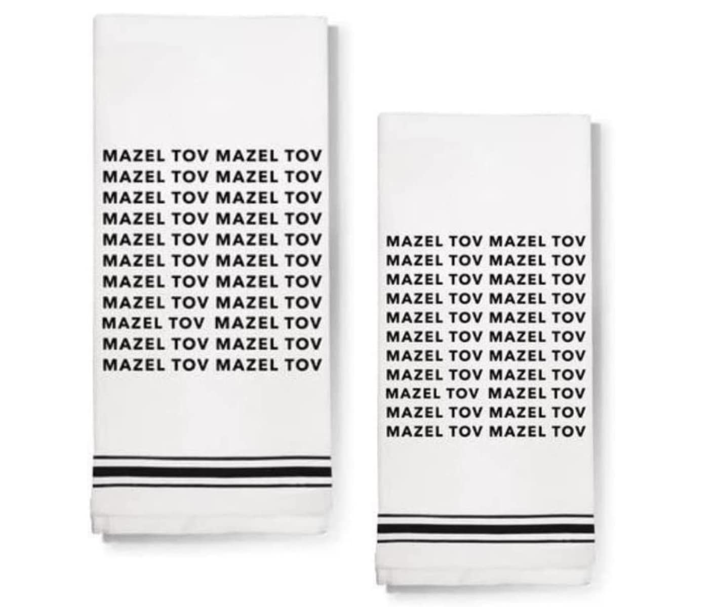 Luti Kitchen Towel Set Jewish Kosher Cooking - Mazel Tov Celebration, Shabbat Meals Set of 2