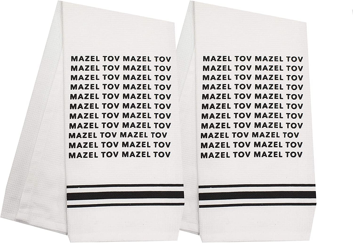 Luti Kitchen Towel Set Jewish Kosher Cooking - Mazel Tov Celebration, Shabbat Meals Set of 2