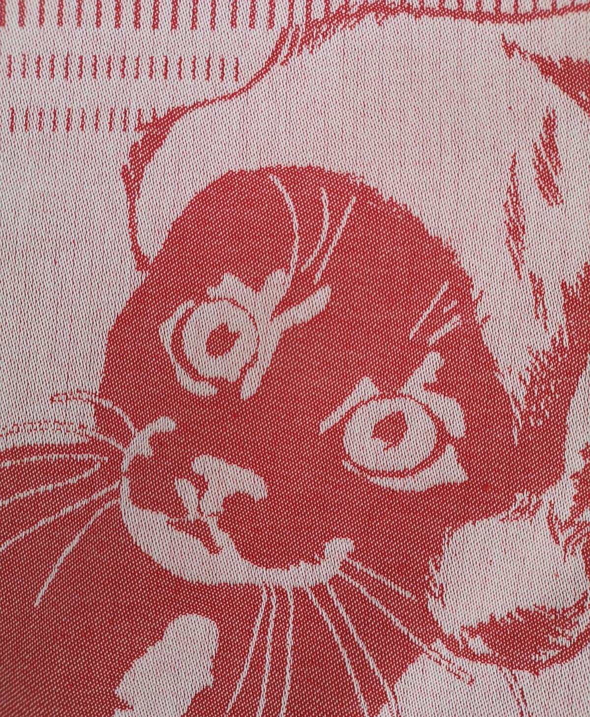 Metr Garnier-Thiebaut, Chats de Noël (Christmas Cats), Rouge French Jacquard Christmas Kitchen/Tea Towel