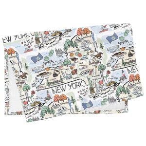 fish kiss state map multi-use towel (new york)