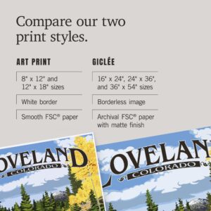 Lantern Press Loveland, Colorado, Waterfall (12x18 Art Print, Travel Poster Wall Decor)