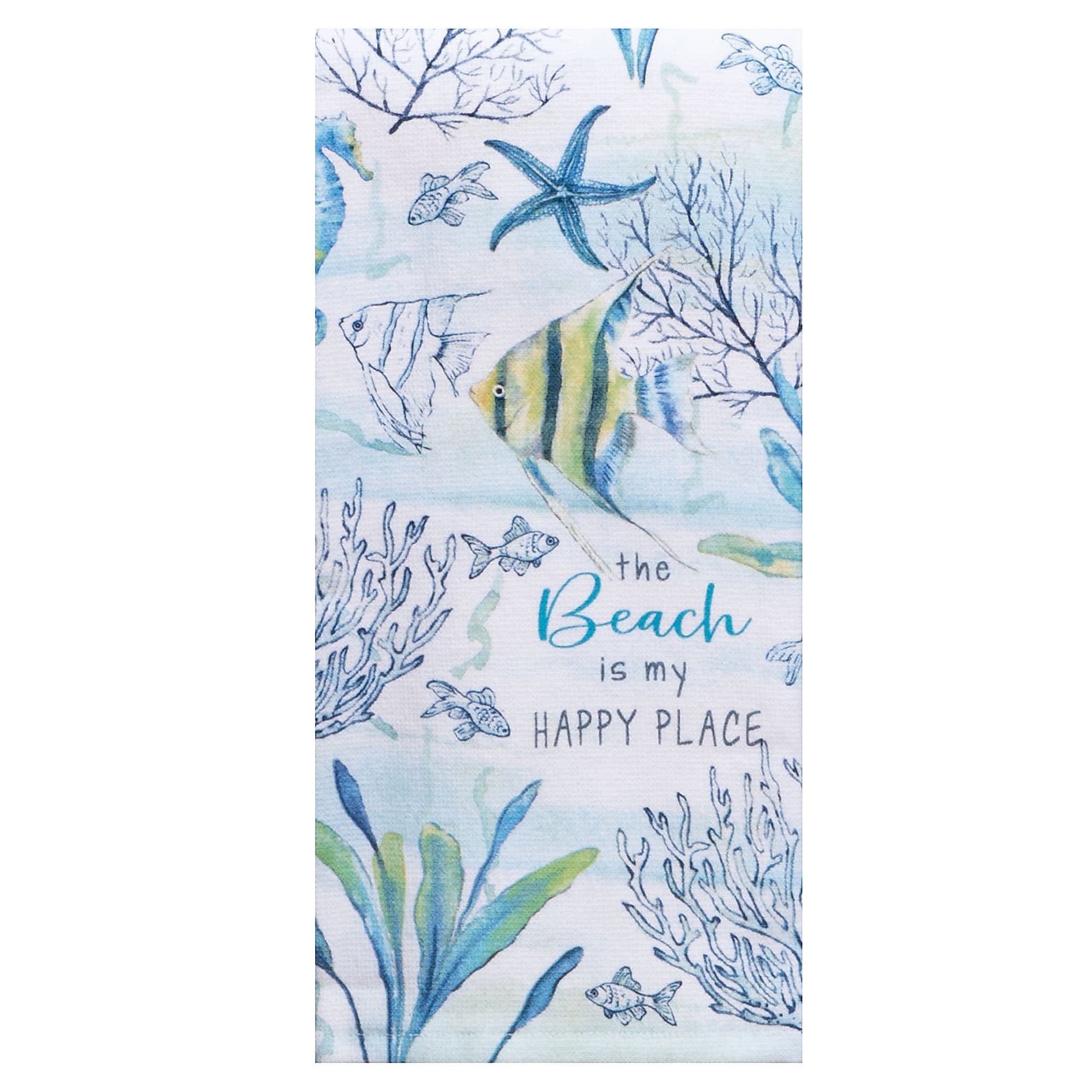 Kay Dee Designs 18x28 My Happy Place Kitchen Towel One Size Blue Multi