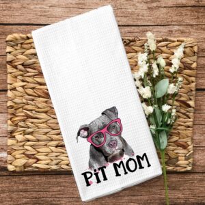 Pit Bull Mom Microfiber Kitchen Towel Gift for Animal Dog Lover