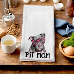 Pit Bull Mom Microfiber Kitchen Towel Gift for Animal Dog Lover