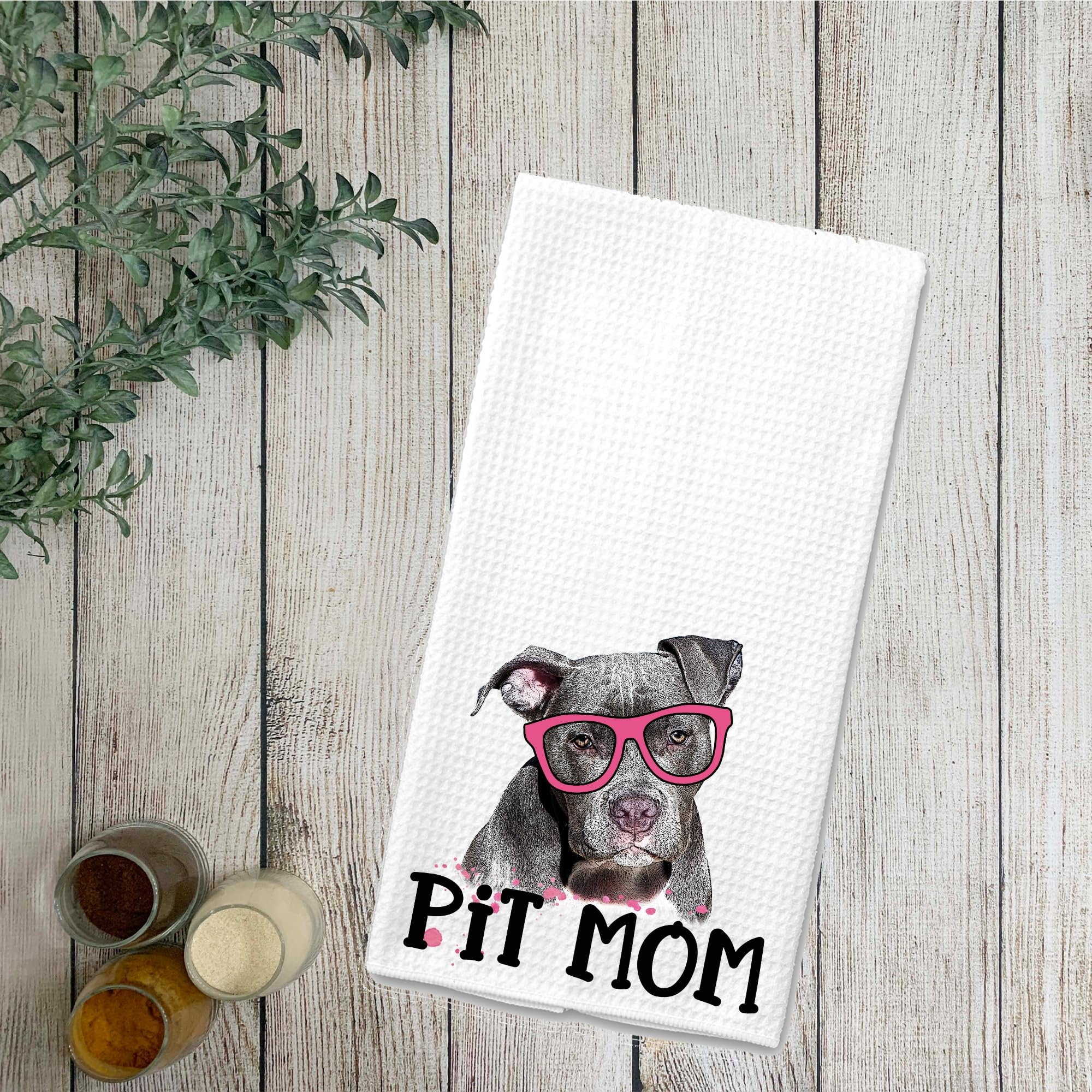 Pit Bull Mom Microfiber Kitchen Towel Gift for Animal Dog Lover