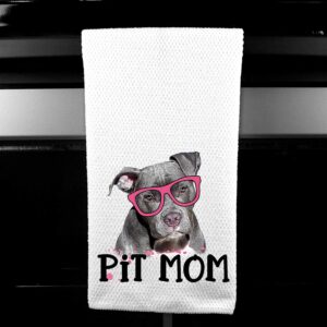 Pit Bull Mom Microfiber Kitchen Towel Gift for Animal Dog Lover