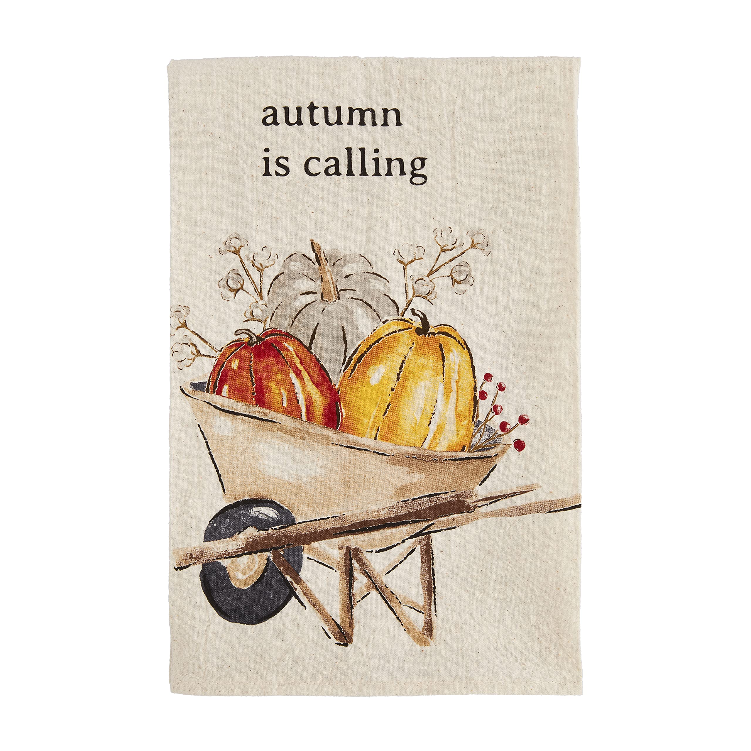 Mud Pie Fall Watercolor Flour Sack Towel, Autumn is Calling, 26" x 16.5"