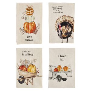 Mud Pie Fall Watercolor Flour Sack Towel, Autumn is Calling, 26" x 16.5"