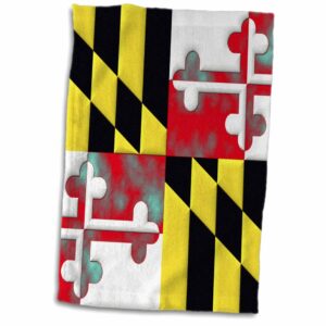 3D Rose Maryland State Flag Towel, 15" x 22"