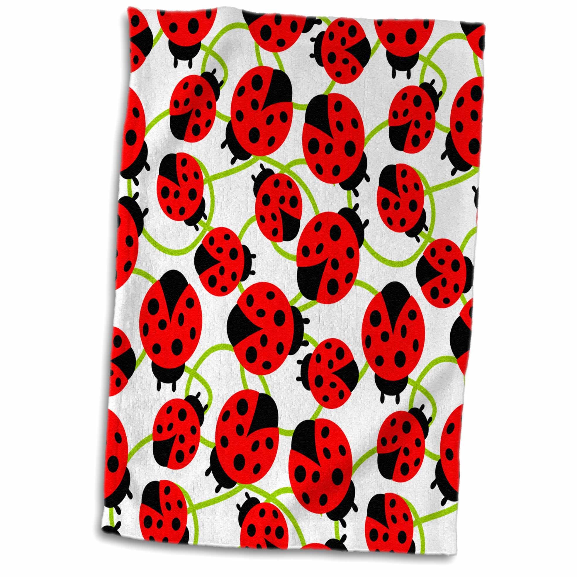 3D Rose Red Ladybugs- Whimsical Art- Spring TWL_48649_1 Towel, 15" x 22"