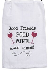 kay dee designs good wine krinkle flour sack towel with glitter dye