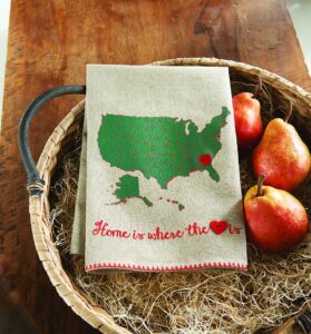 mud pie home is where the heart is linen towel