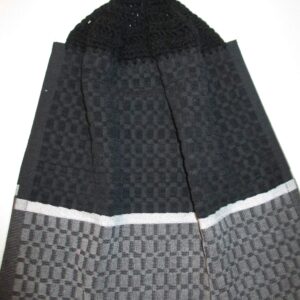 Crocheted FULL Towel Shades of Black Kitchen Towel with Black Yarn