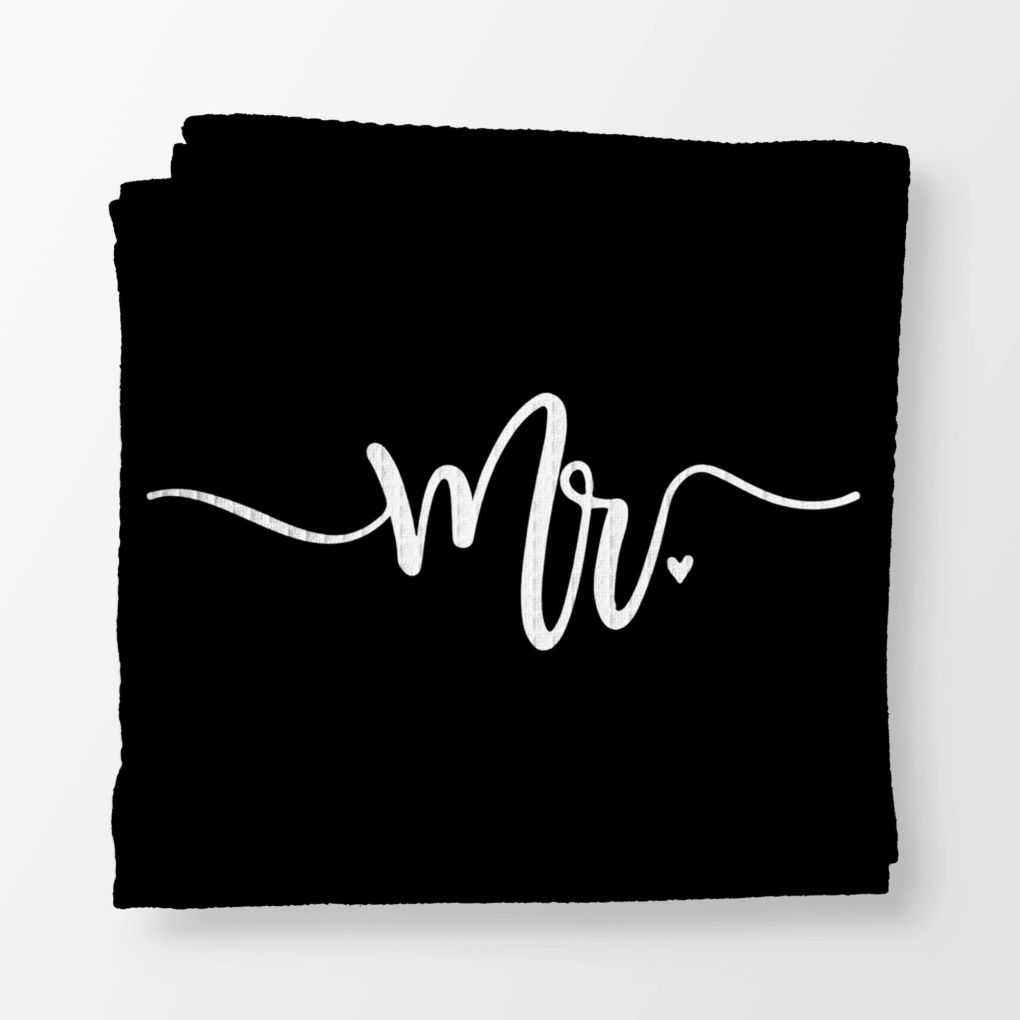 Voatok Mr. & Mrs.Minimalist Black Bath Towel, Couples Gifts Set of 2 Decorative Towels,Gifts for Husband Wife Newlyweds