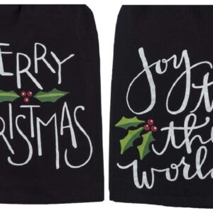 2 Piece Christmas Kitchen Towel Bundle, Merry Christmas and Joy to The World