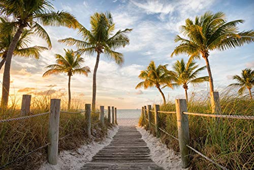 Lantern Press Footbridge to Smathers Beach In Key West, Florida Photography A-91245 (12x18 Art Print, Travel Poster Wall Decor)