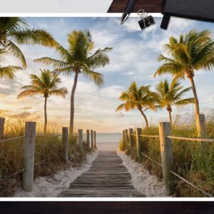 Lantern Press Footbridge to Smathers Beach In Key West, Florida Photography A-91245 (12x18 Art Print, Travel Poster Wall Decor)