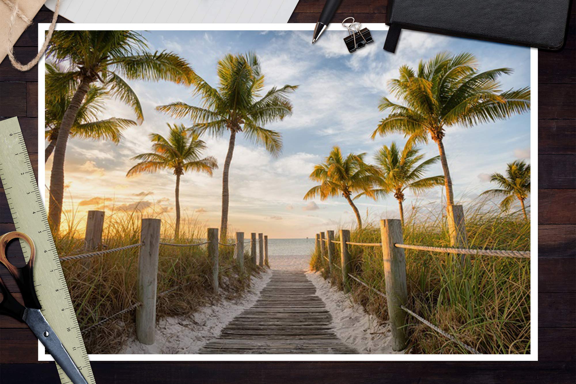 Lantern Press Footbridge to Smathers Beach In Key West, Florida Photography A-91245 (12x18 Art Print, Travel Poster Wall Decor)