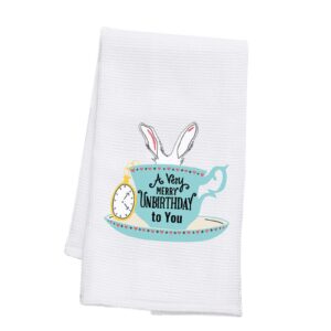 bdpwss funny daughter birthday gift a very merry unbirthday to you friend housewarming kitchen dish towel (unbirthday you towel)