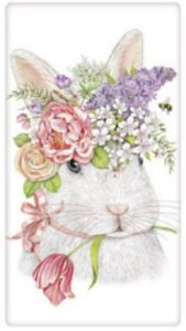 mary lake-thompson bt768 white rabbit crown flour sack towel 30 inches square