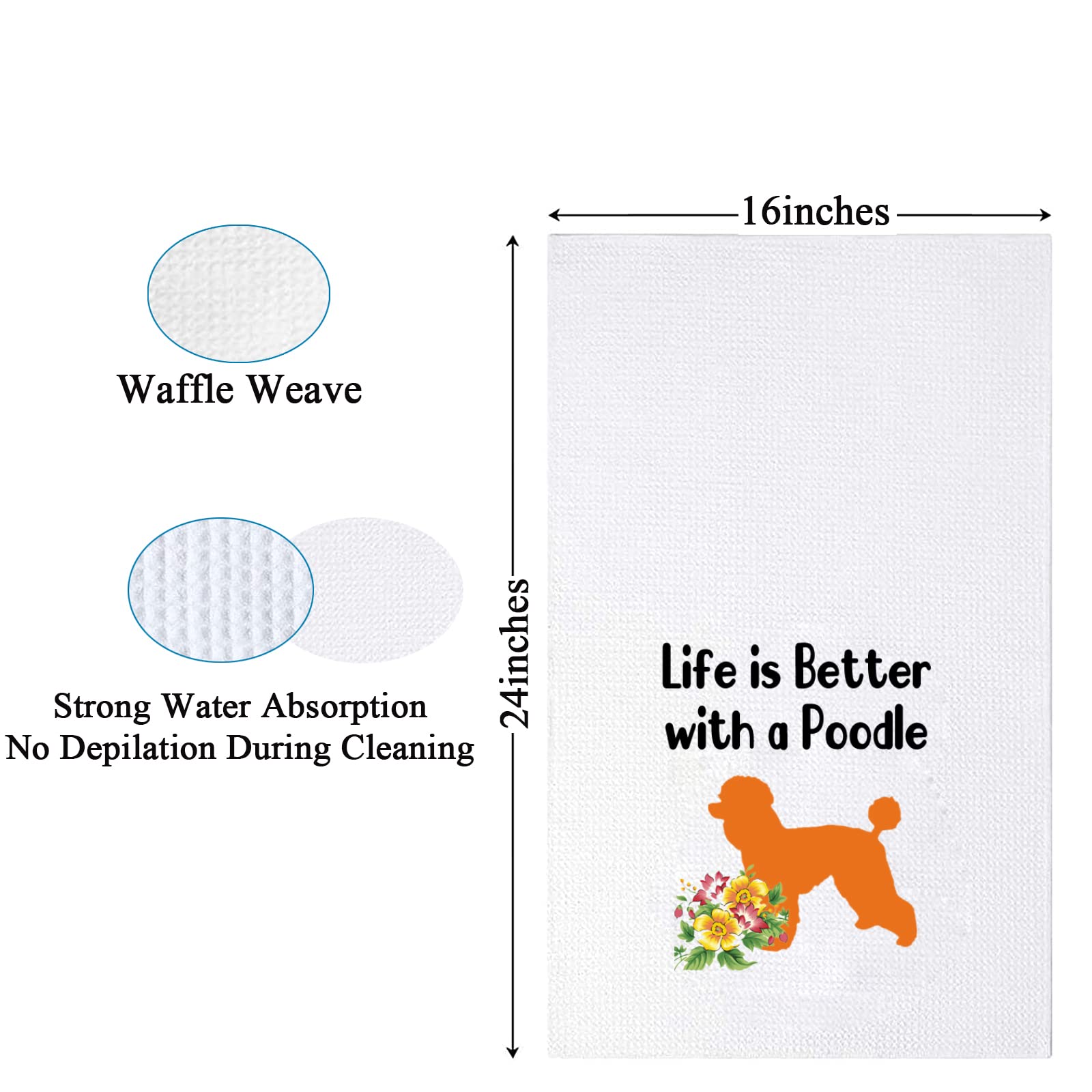 Poodle Dog Kitchen Towel Life is Better with a Poodle Kitchen Tea Bar Towel Puppy Dog Sweet Home Gift Towel Poodle Owner Gift