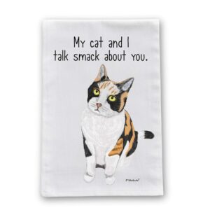 calico talk smack flour sack cotton dish towel by pithitude