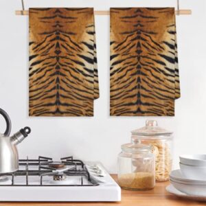 Kitchen Dish Towels Set of 4 Animal Tiger Leopard Print Kitchen Towels Absorbent Dishcloths Tea Towels Hand Towels with Hanging Loop for New Home Decor Housewarming Gift