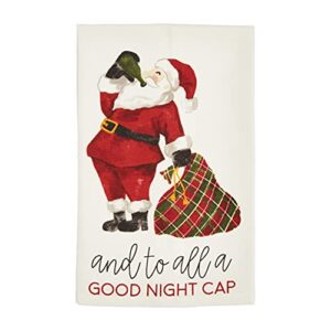 mud pie alcohol christmas towel, night cap, 26" x 16.5"