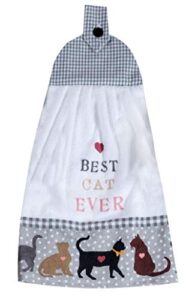 kay dee designs best cat ever tie kitchen towel, 9" x 18", various