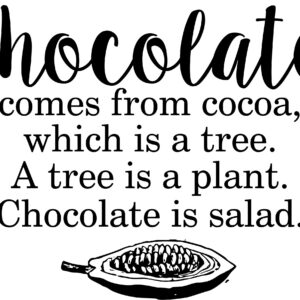 Funny Tea Towel | Chocolate Comes from Cocoa, Which is a Tree. A Tree is a Plant. Chocolate is Salad. | Best Seller | Best Friend | Birthday | Christmas Gift | Kitchen Dish Cloth